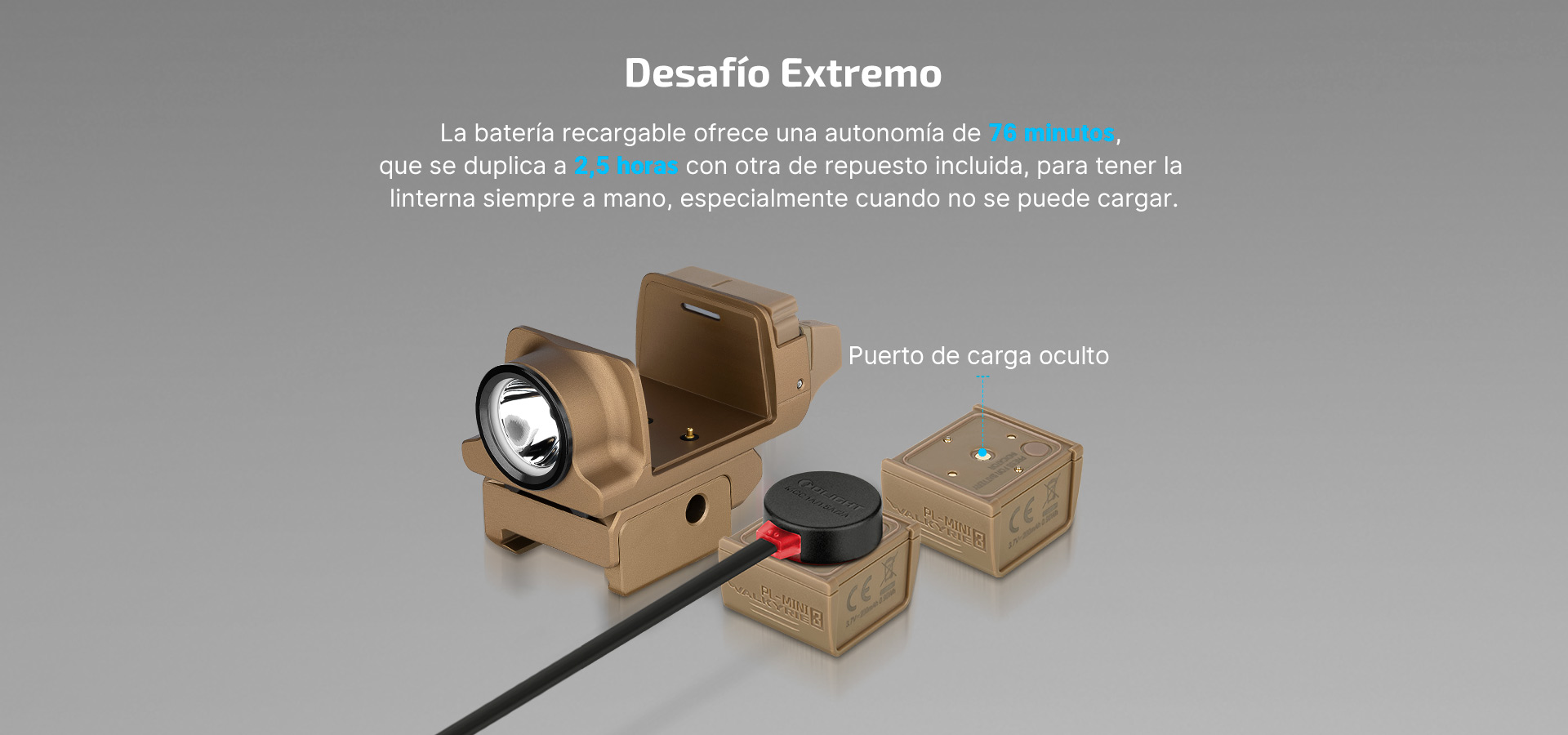 PL-MINI 3 Valkyrie 600 Lúmenes Linterna para Arma con Batería Extraíble ...