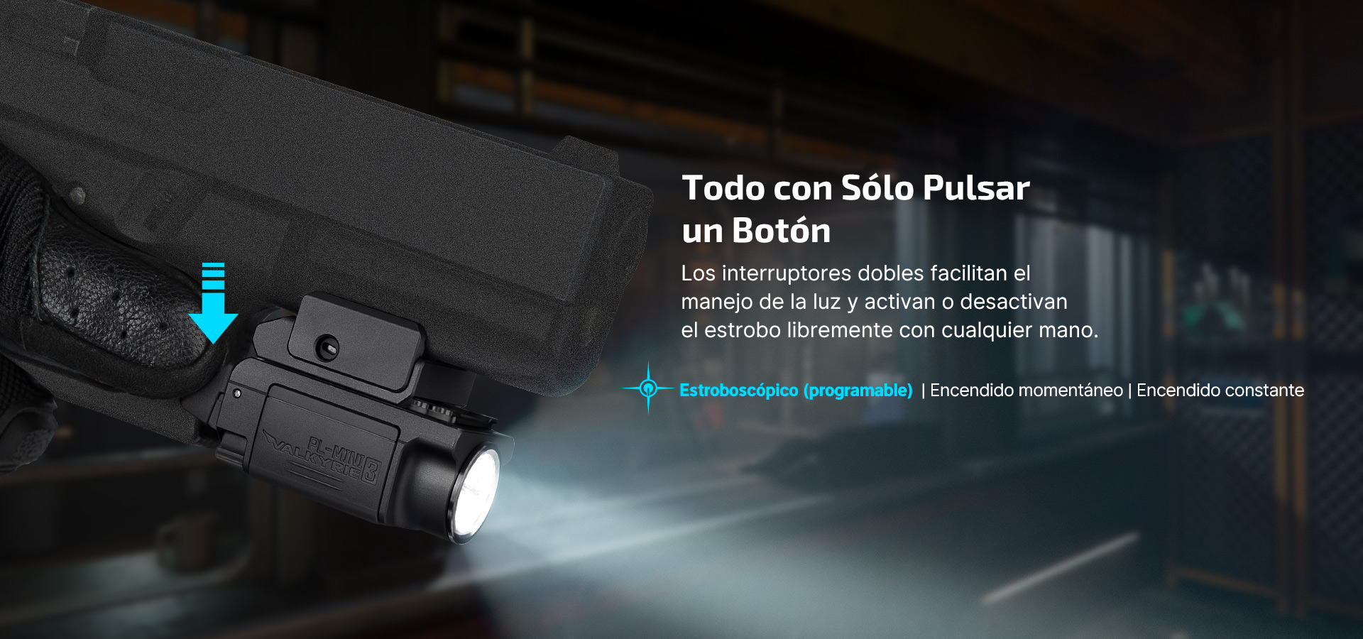 PL-MINI 3 Valkyrie 600 Lúmenes Linterna para Arma con Batería Extraíble ...